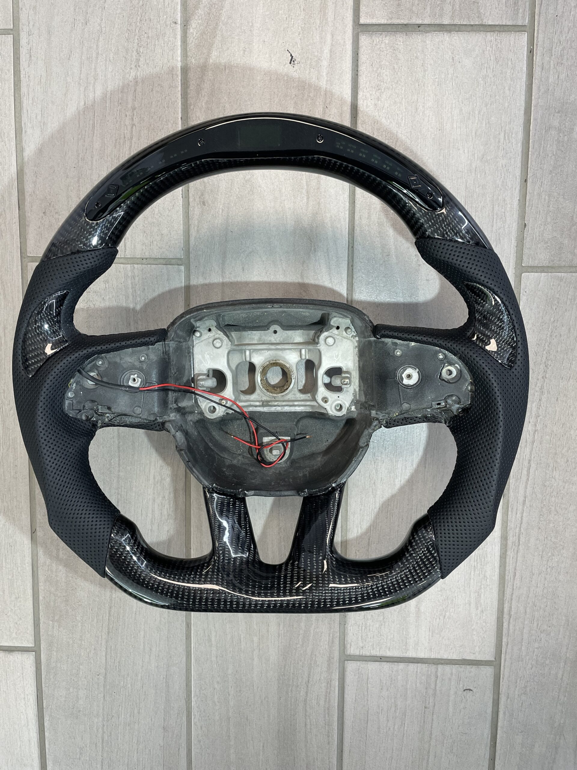 Black carbon LED RPM steering wheel “Black on Black” - Pep11Customz