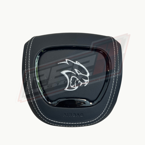 SRT Hellcat Airbag Cover Black Leather / White Stitch - Pep11Customz