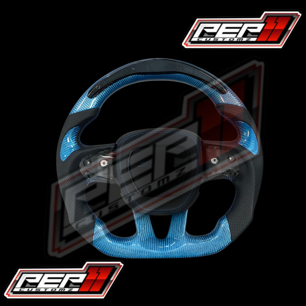 Blue carbon LED RPM steering wheel *MADE TO ORDER 6-8 WEEK ...