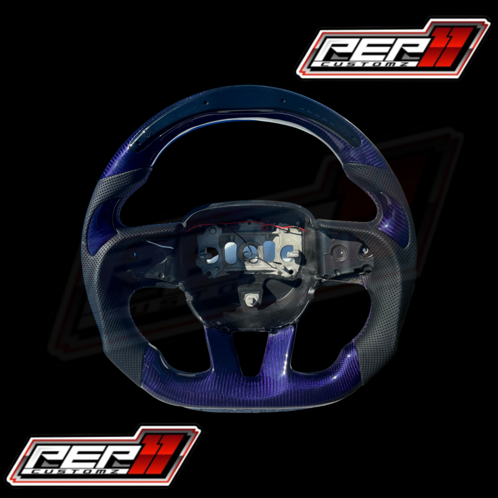 Purple carbon LED RPM steering wheel - Pep11Customz