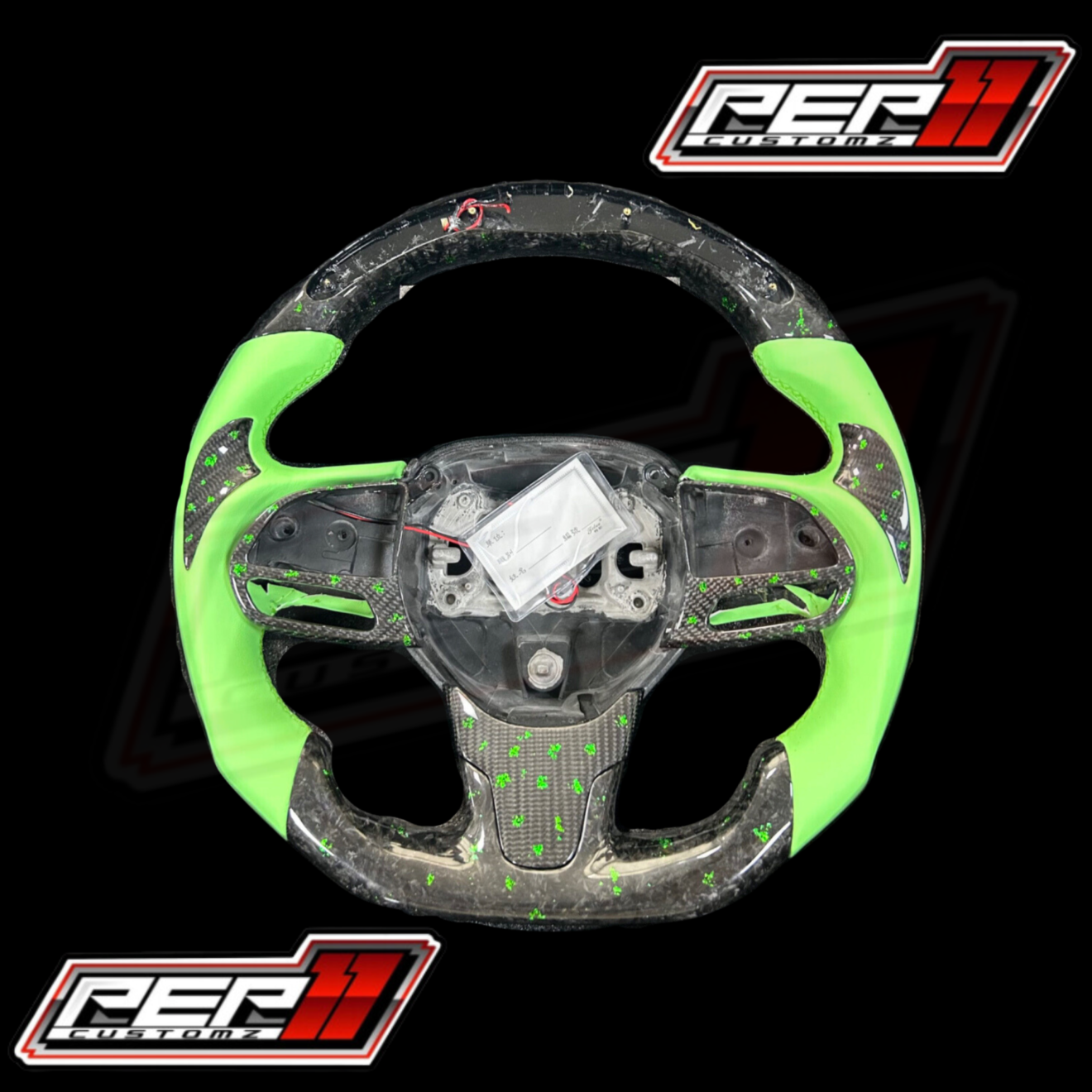 Chrysler 300 Carbon Led Steering wheel Neon Green / Green Flakes ...