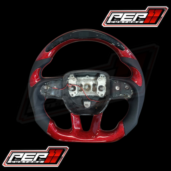 Red carbon LED RPM steering wheel - Pep11Customz
