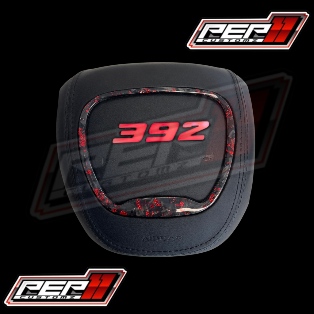 LED ‘392’ RGB/FLOW Airbag Cover / Light up Forged Carbon Ring Red ...